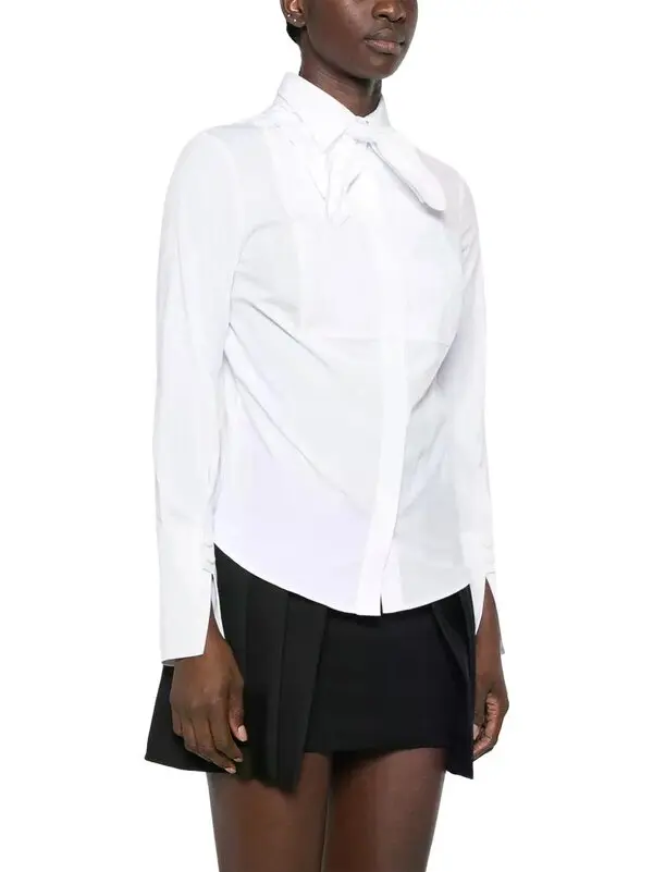Elisabetta Franchi Pussy-bow Long-sleeve Shirt - White