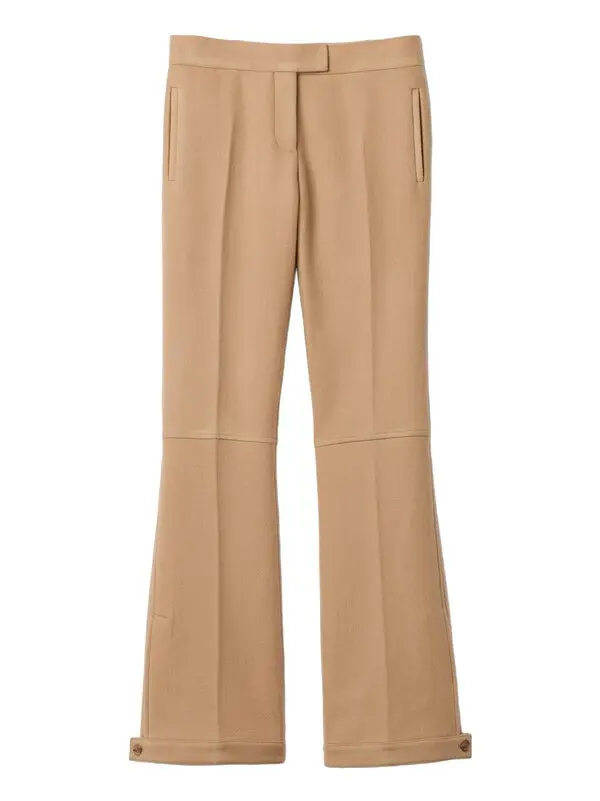 Miu Miu Double Wool Flared Trousers - Hazelnut