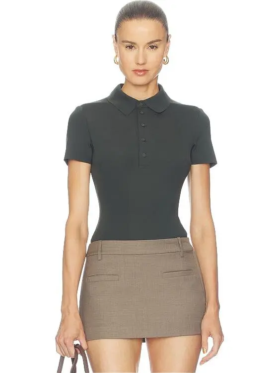 Commando Neoprene Polo Bodysuit In . Also - Grey