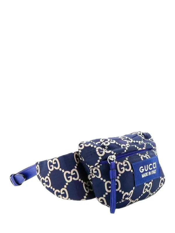 Gucci Ripstop Gg Nylon And Leather Belt Bag - Blue