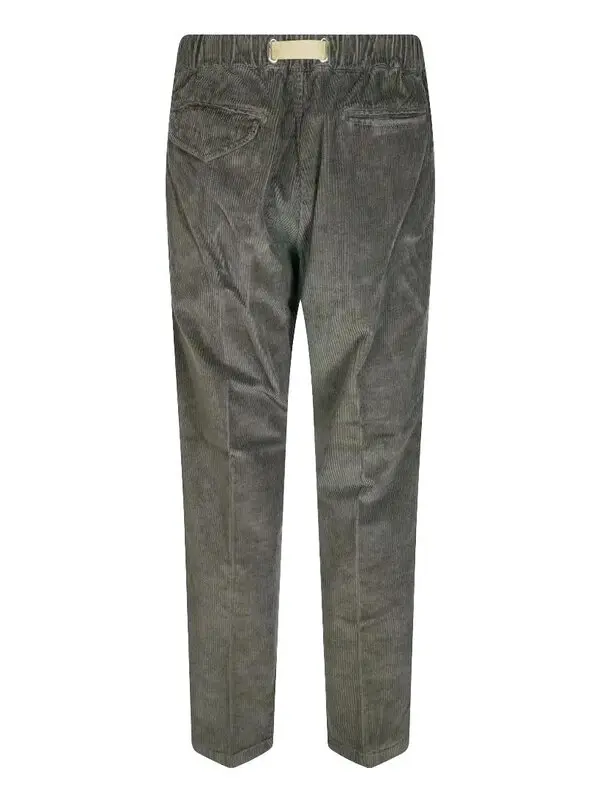 WHITE SAND Belted Corduroy Trousers - Grey