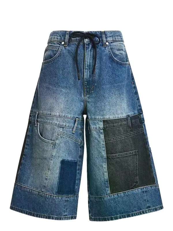 Essentiel Antwerp Patchwork Baggy Shorts - Blue
