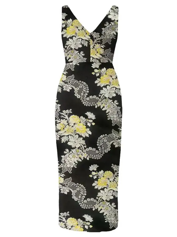 Erdem Jacquard Midi Dress - Black
