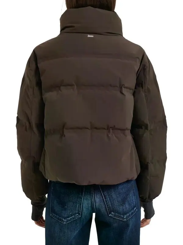 Herno Quilted Funnel-neck Puffer Jacket - Brown