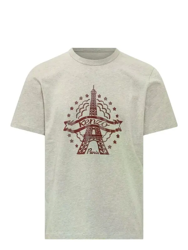 Kenzo Eiffel Tower Design Graphic-print T-shirt - Grey