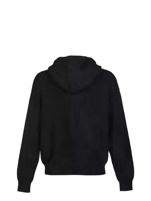 EZR Ribbed-knit Hoodie - Black