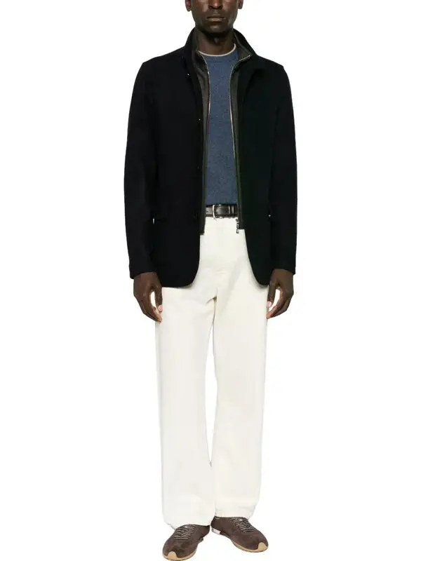 MANDELLI Cashmere High-neck Blazer - Black