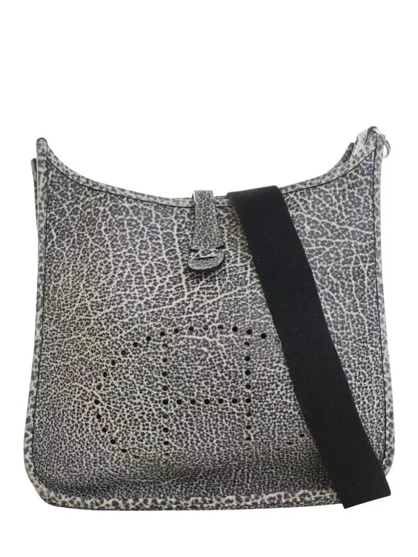Hermès 2002 Dalmatian Buffalo Evelyne I 29 Cross Body Bag - Grey