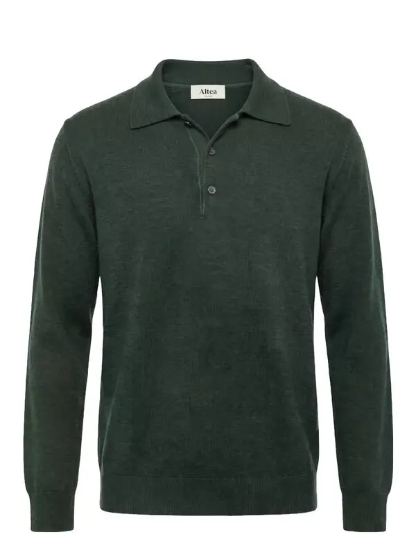 Altea Long-sleeve Polo-neck Sweater - Green