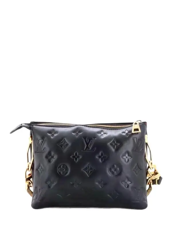 LOUIS VUITTON Coussin Monogram Embossed Lambskin Bb Cross Body Bag - Black
