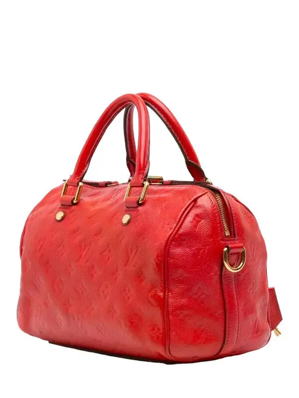 LOUIS VUITTON Monogram Empreinte Speedy Bandouliere 25 Satchel - Red