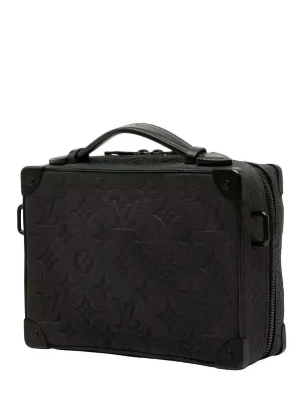LOUIS VUITTON Monogram Taurillon Handle Soft Trunk Satchel - Black