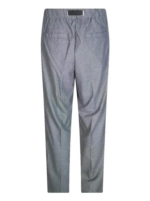 WHITE SAND Belted Pleated Trousers - Grey