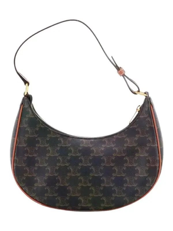 Celine Ava Bag Triomphe Coated Canvas Shoulder Bag - Brown