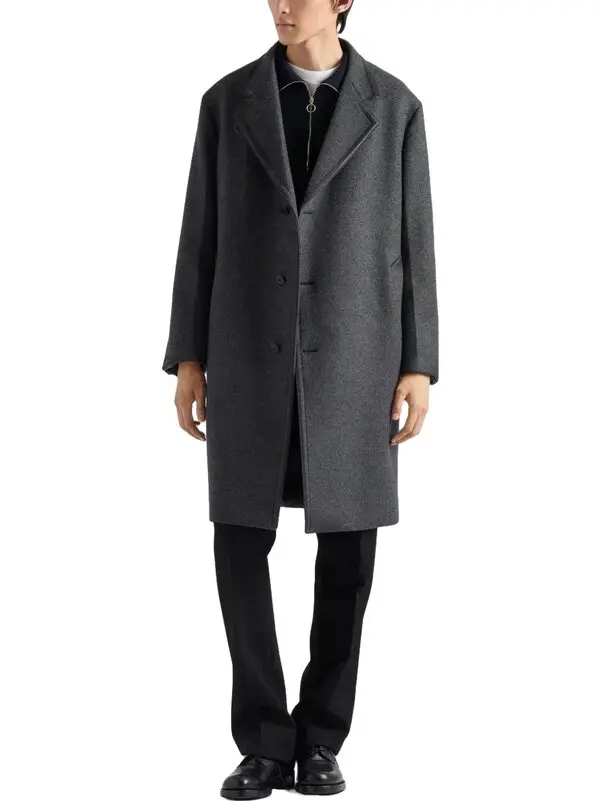 Prada Single-breasted Wool And Cashmere Coat - Grey