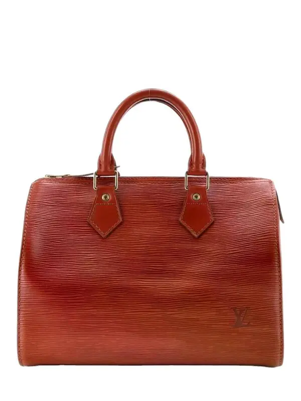 LOUIS VUITTON Speedy Handbag Epi Leather Satchel - Brown