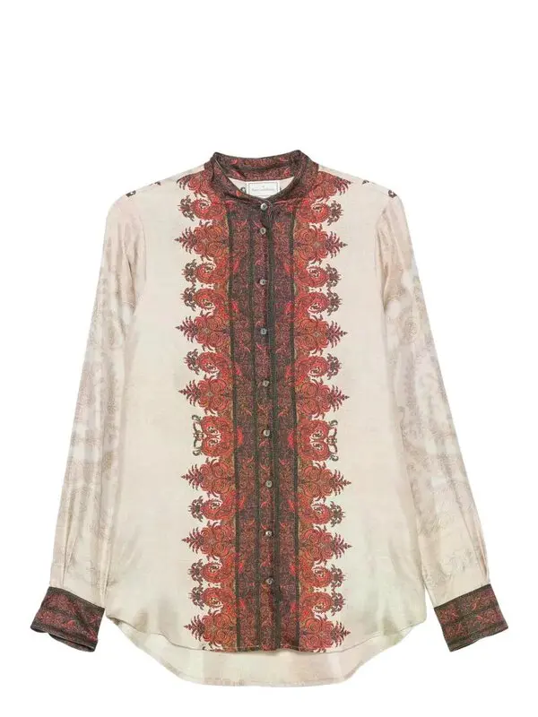 PIERRE-LOUIS MASCIA Paisley-print Silk Shirt - Neutrals