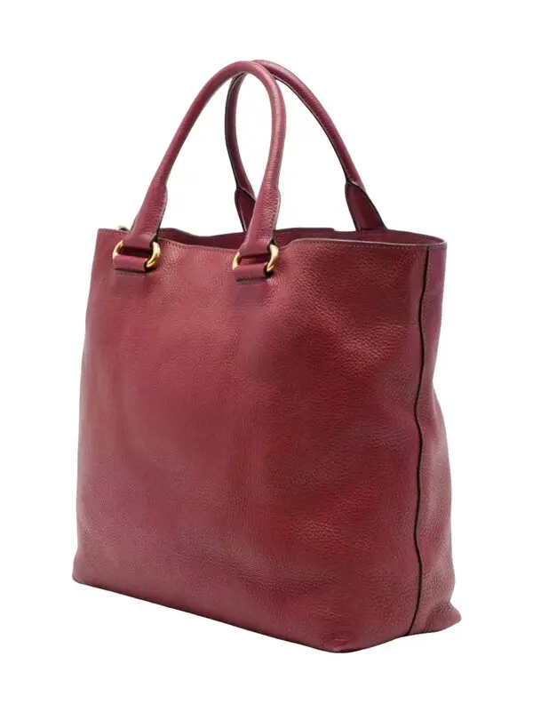 Prada Vitello Daino Open Convertible Tote Satchel - Red