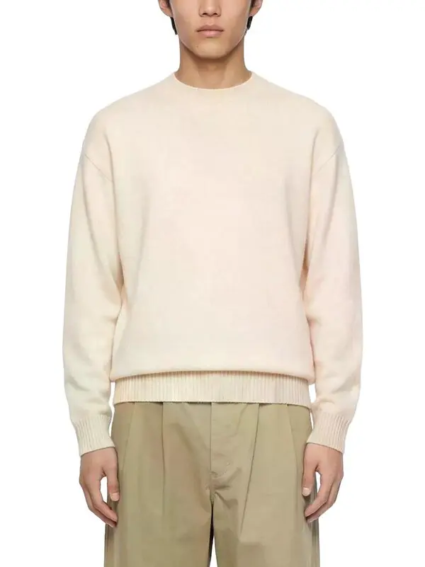 LANEUS Crew-neck Ribbed-trim Sweater - Neutrals