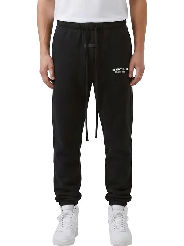 Fear Of God Straight-leg Cotton-blend Jogging Pants With Drawstring And Logo - Black