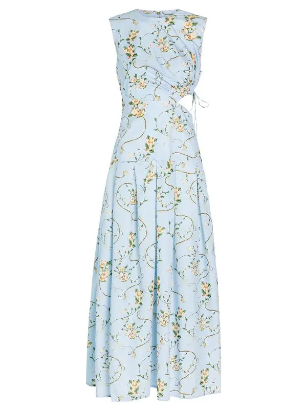 Agua Bendita Otono Floral-print Cut-out Cotton Maxi Dress - Multicoloured