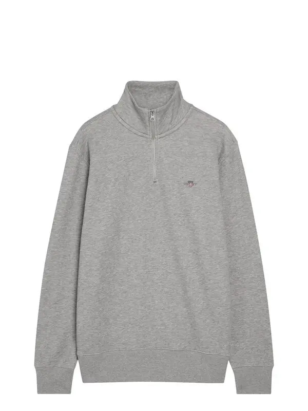 Gant Half-zip Cotton-blend Sweatshirt - Grey