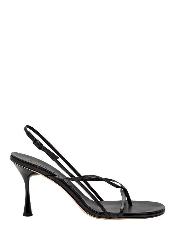 Studio Amelia Wishbone 90 Leather Sandals - Black