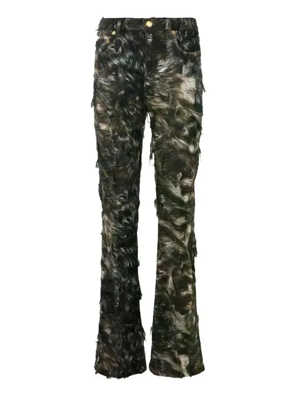 Roberto Cavalli Animal-print Jeans - Black
