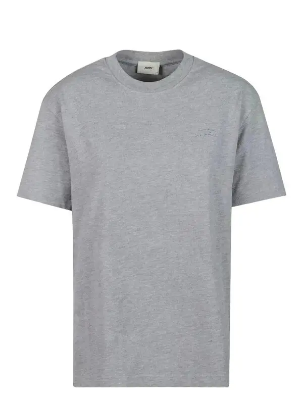 AUTRY Logo-embroidered T-shirt - Grey