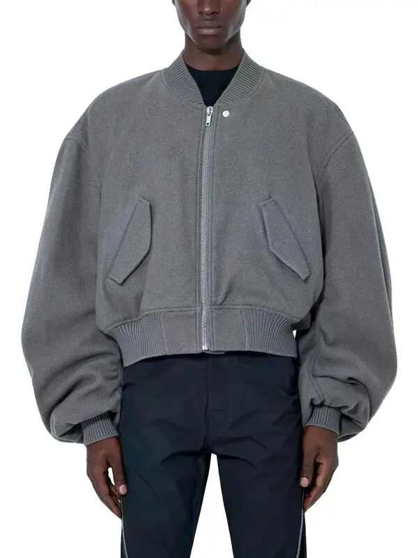 Rick Owens Secchia Flight In Dust Boiled Wool Jacket - Grey