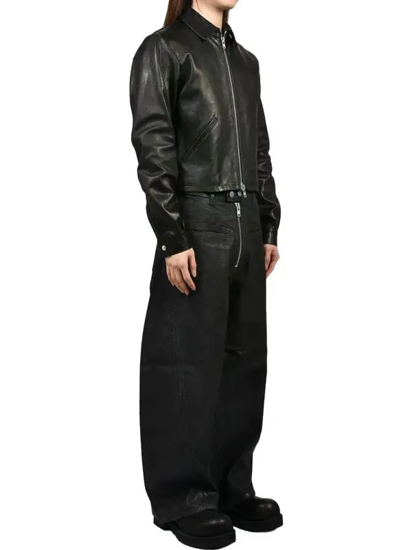 FILTH Waxed Wide-leg Jeans - Black
