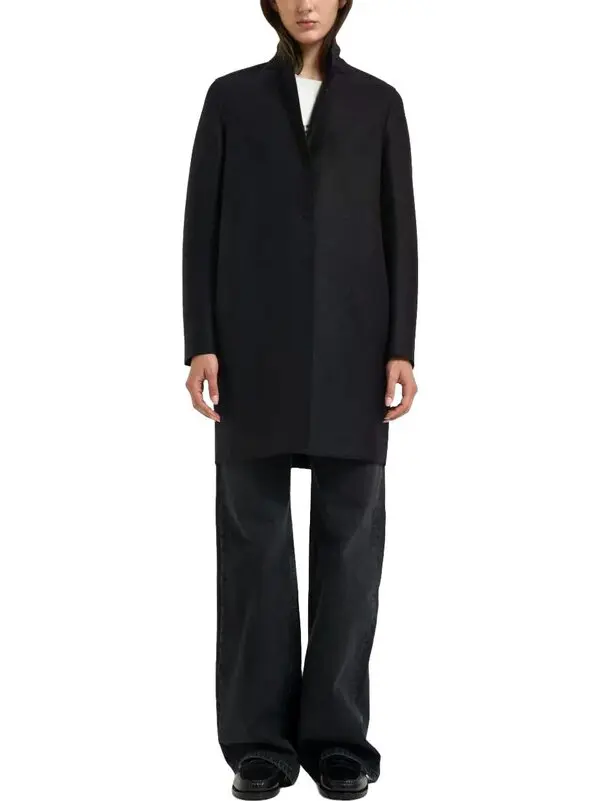 Harris Wharf London Stand-collar Press-stud Coat - Black