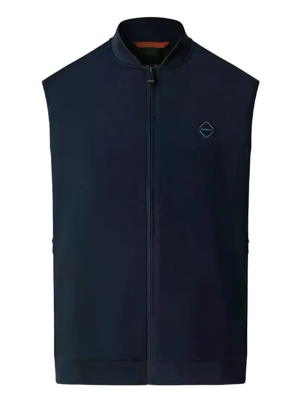 HACKETT LONDON Logo-patch Zip-up Gilet - Blue