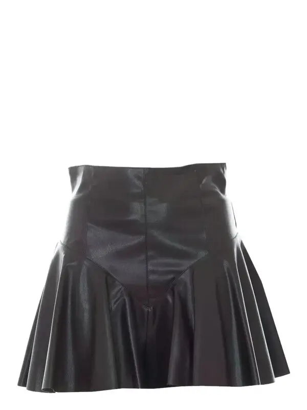 ANIYE BY Caly Faux-leather Flared Mini Shorts - Black