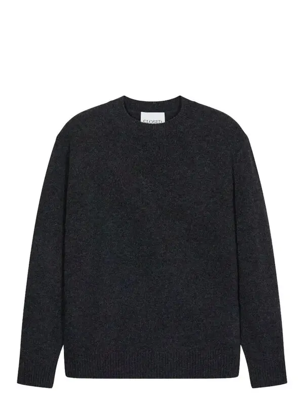 Closed Crew-neck Wool Pullover - Grey