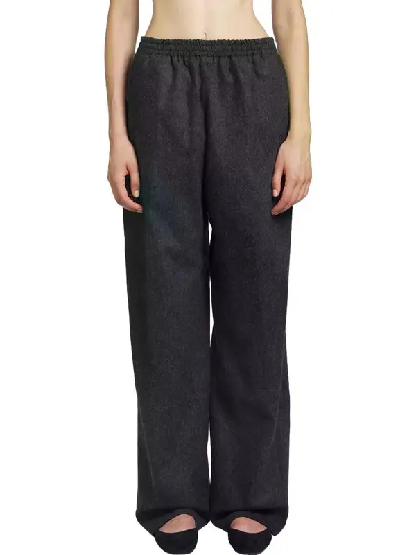 JIL SANDER Elasticated-waistband Wide-leg Trousers - Grey