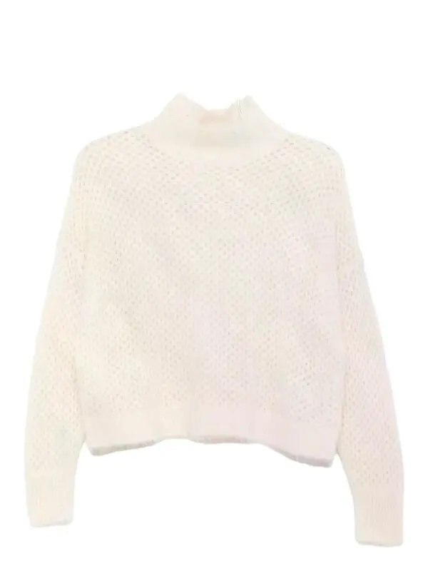 Antonelli Firenze Open-knit Mock-neck Sweater - Neutrals