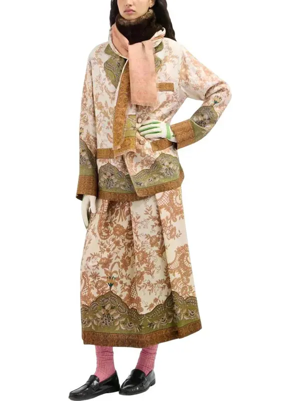 PIERRE-LOUIS MASCIA Paisley-print Silk Shirt - Neutrals