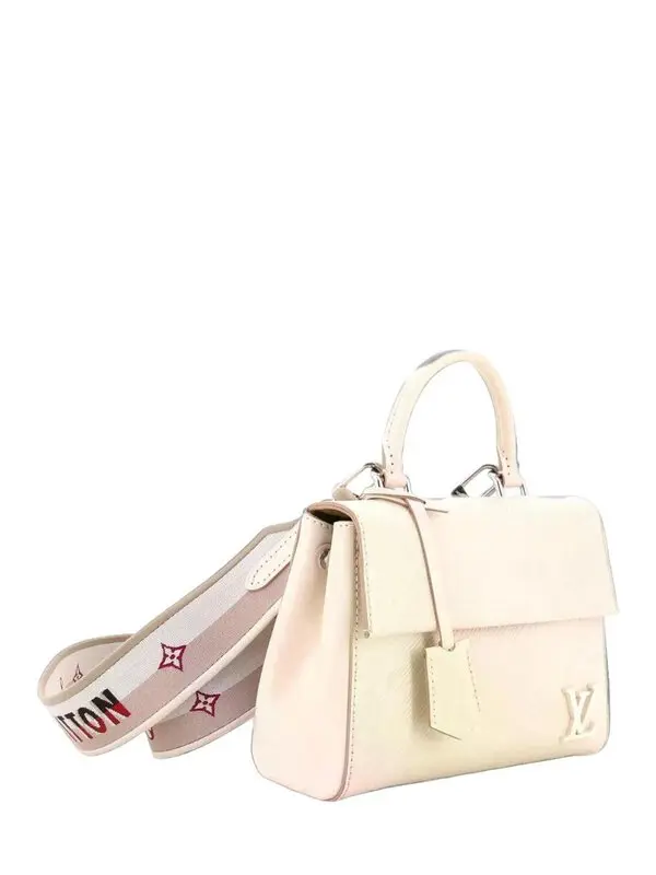 LOUIS VUITTON Cluny Top Handle Bag Epi Leather Mini Satchel - White