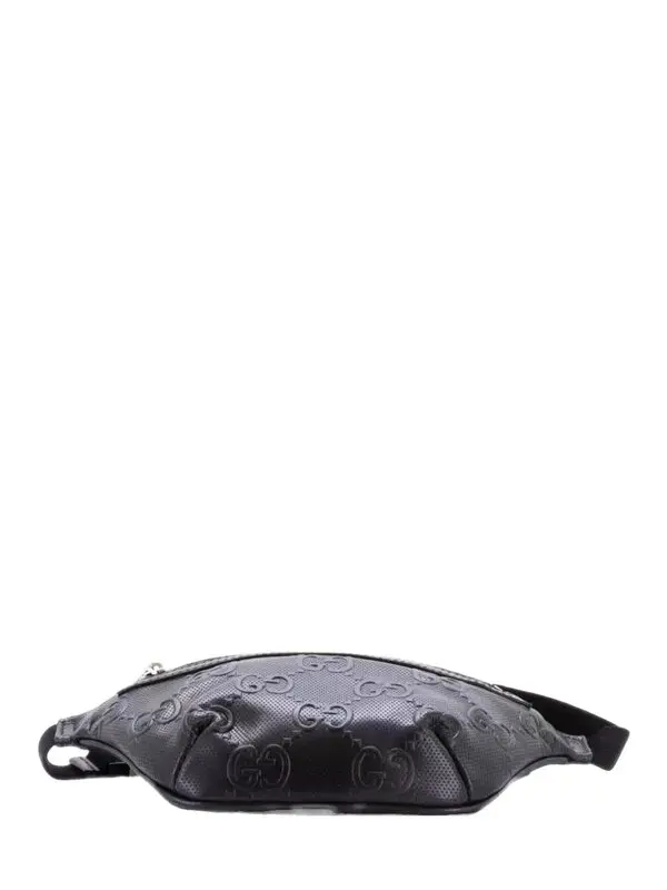 Gucci Gg Embossed Perforated Leather Small Belt Bag - Black
