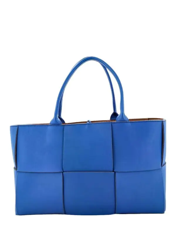 Bottega Veneta Maxi Intrecciato Leather Medium Tote Bag - Blue