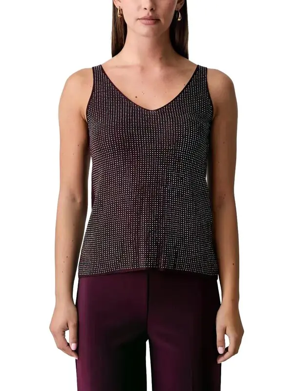 Joseph Ribkoff Stud-embellished Knitted Top - Red