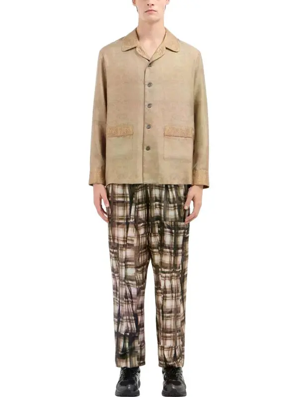 PIERRE-LOUIS MASCIA Aloe Paisley-print Silk Shirt - Neutrals