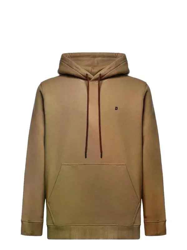DONDUP Logo-embroidered Cotton Hoodie - Neutrals