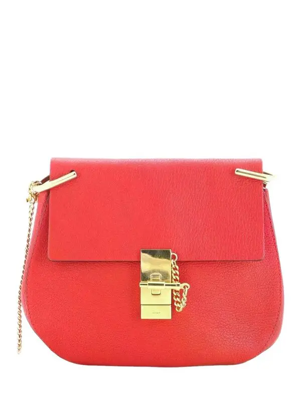 Chloé Drew Leather Small Crossbody Bag - Red