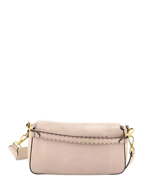 Fendi Selleria Baguette Leather Medium Shoulder Bag - Neutrals