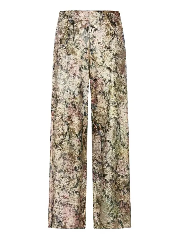 PIERRE-LOUIS MASCIA Ranada Floral-motif Trousers - Neutrals