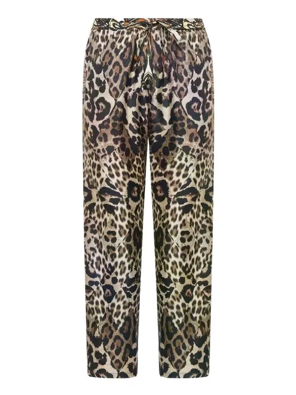 PIERRE-LOUIS MASCIA Leopard Print Silk Trousers - Neutrals
