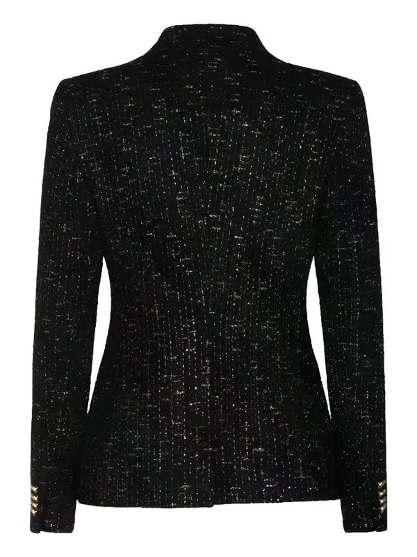 Tagliatore Double-breasted Tweed Blazer - Black
