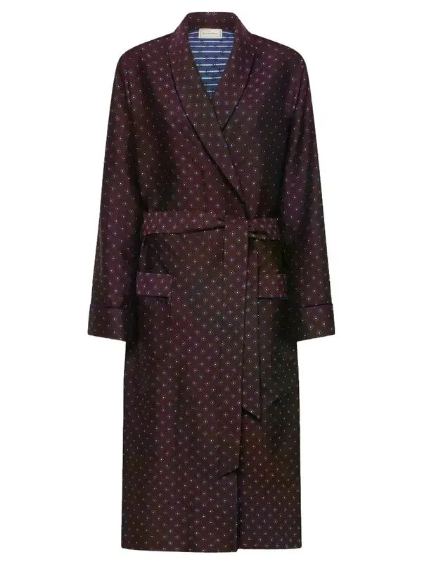 PIERRE-LOUIS MASCIA Geometric-pattern Dressing Gown - Red